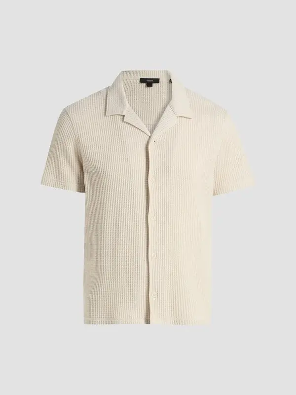 Vince Macro-waffle Camp Shirt - Blanco