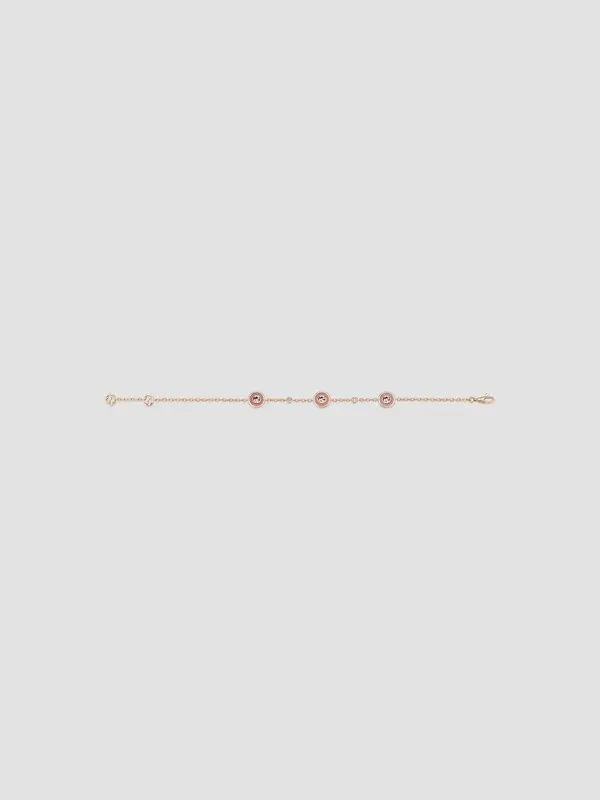 Gucci 18k Rose Gold & 0.05 Tcw Diamond Logo Charm Bracelet