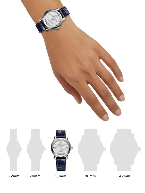 Chopard Happy Sport Stainless Steel, Diamond & Alligator Leather-strap Watch