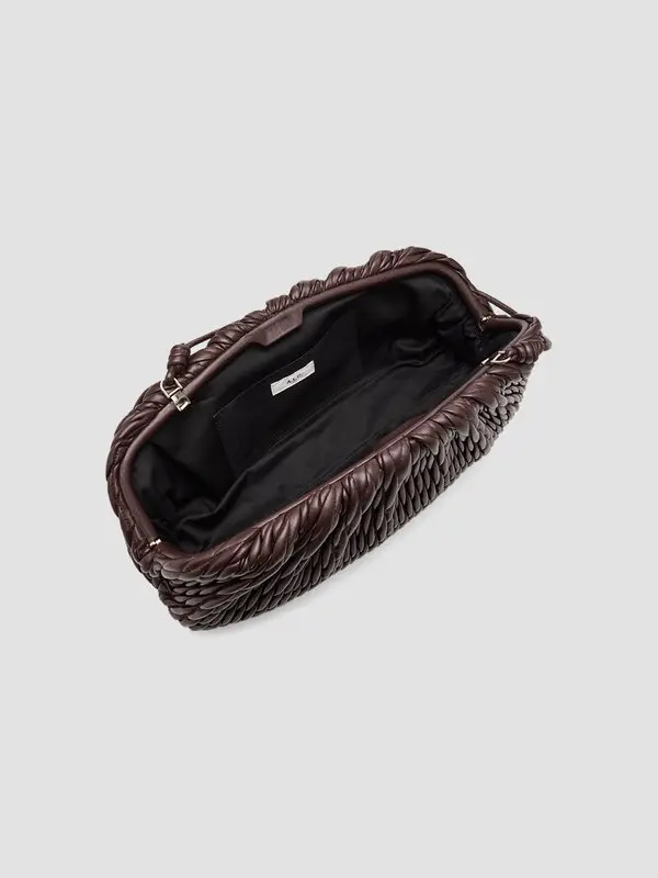 A.L.C. Faye Faux-leather Clutch - Ganache