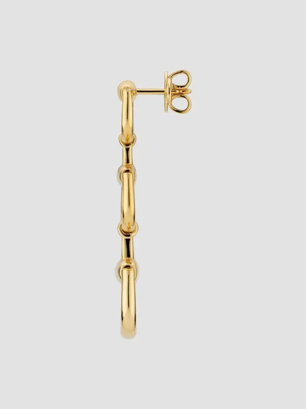 Gucci 18k Yellow Horsebit Triple-drop Earrings