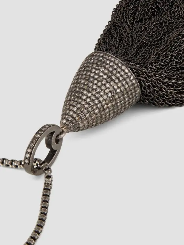 Nina Gilin Rhodium-plated & Champagne Diamond Pendant Necklace