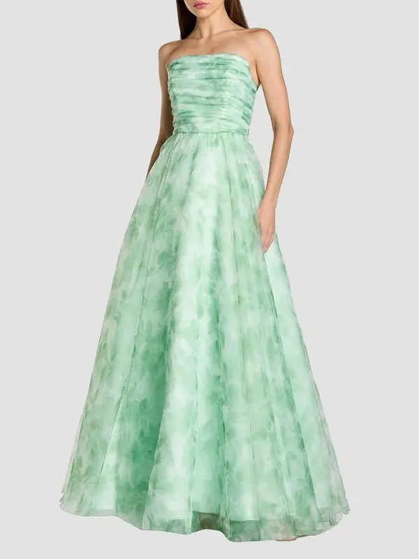 Mac Duggal Prom Floral Chiffon Gown - Sage Multi