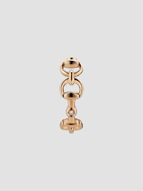 Gucci 18k Rose & 0.03 Tcw Diamond Horsebit Ring