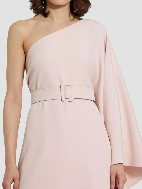 Mac Duggal Belted Crepe Kaftan Dress