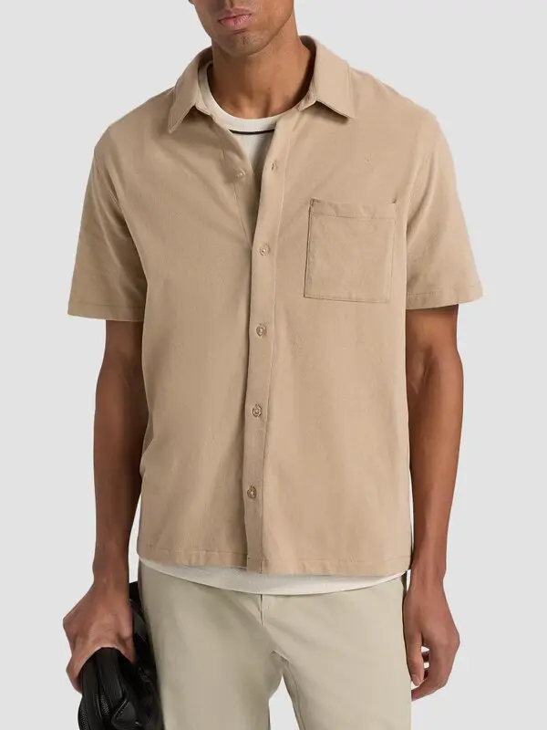 Vince Cotton Button-front Shirt - Pecan