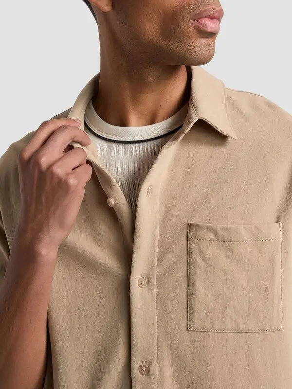 Vince Cotton Button-front Shirt - Pecan