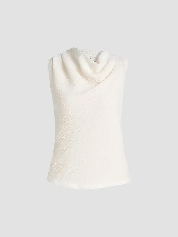 Vince Shadow Grid Cowlneck Top