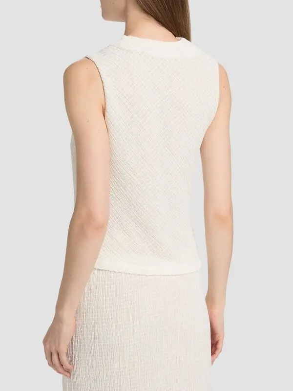 Vince Shadow Grid Cowlneck Top