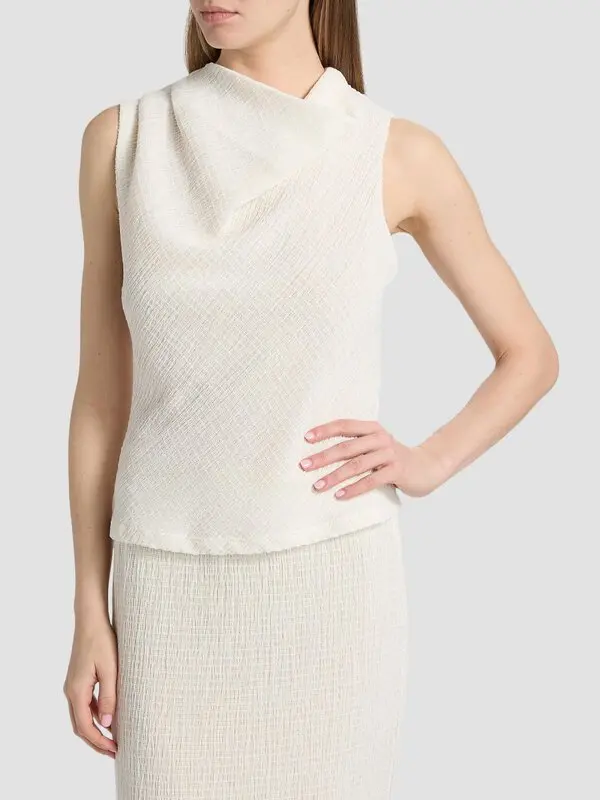 Vince Shadow Grid Cowlneck Top