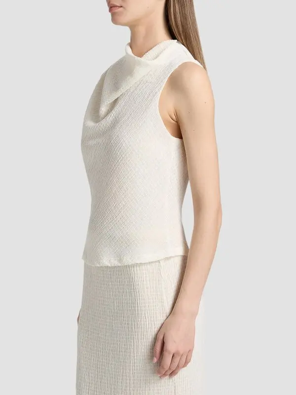 Vince Shadow Grid Cowlneck Top