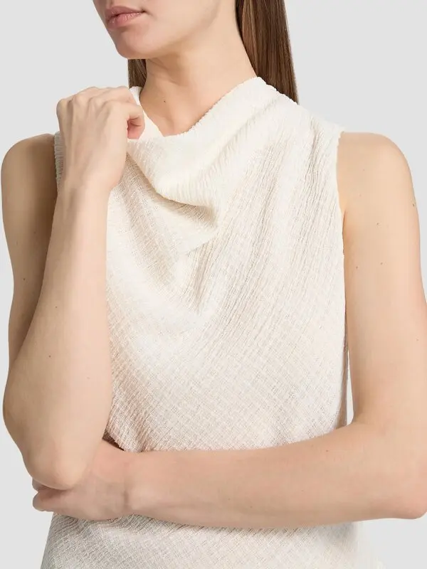 Vince Shadow Grid Cowlneck Top