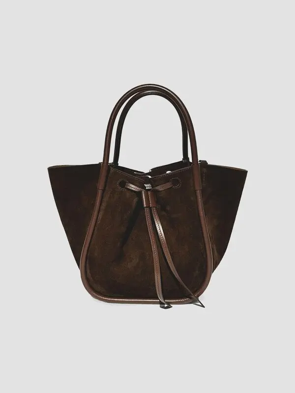 Proenza Schouler Small Ruched Suede Tote Bag