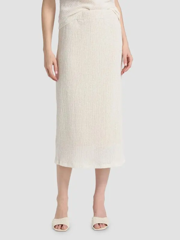 Vince Shadow Grid Knit Midi-skirt