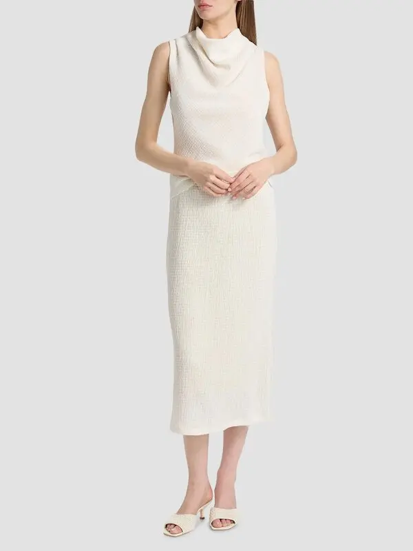 Vince Shadow Grid Knit Midi-skirt