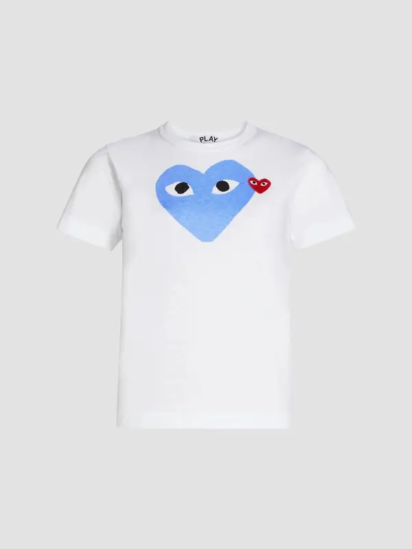 Play Comme Des Garcon Double Heart T-shirt - Blue