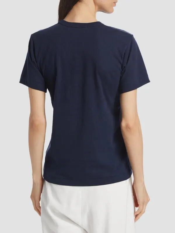 Play Comme Des Garcon Double Heart T-shirt - Navy