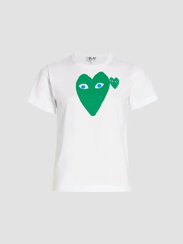 Play Comme Des Garcon Double Heart T-shirt - White