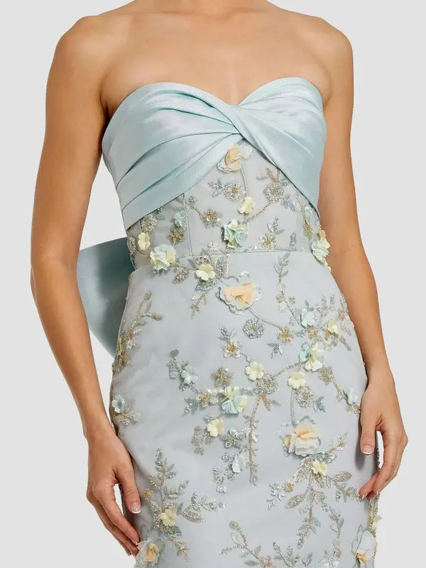 Mac Duggal Sequin-embellished Bow Column Gown