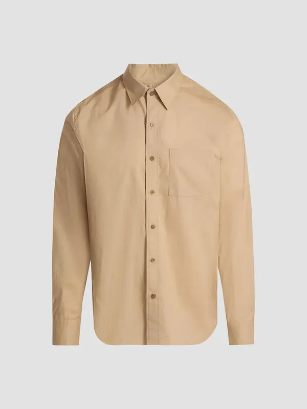 Vince Poplin Separate Placket Button-front Shirt - Beige