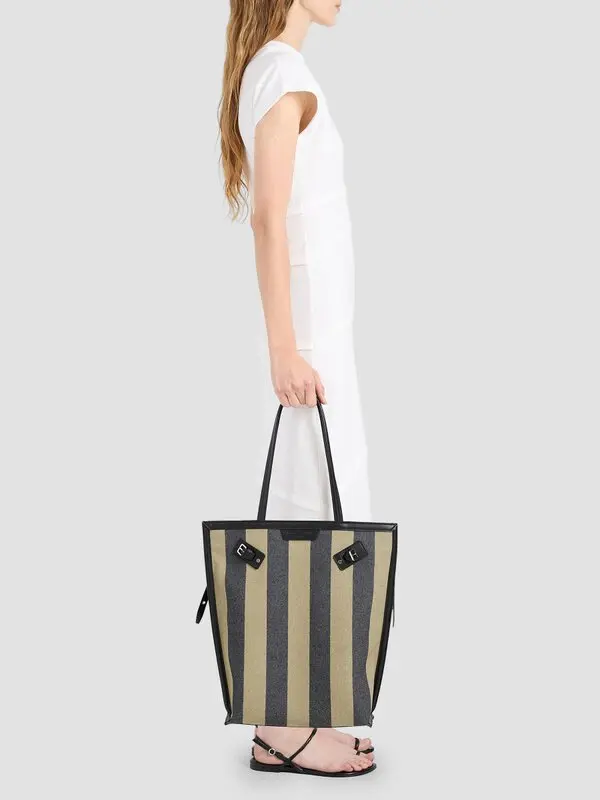 Proenza Schouler North South Days Striped Canvas Tote Bag