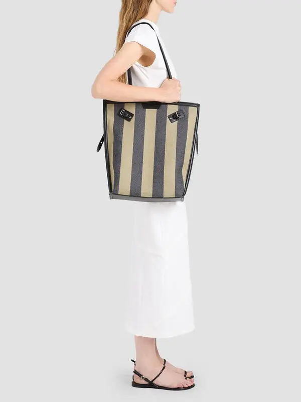 Proenza Schouler North South Days Striped Canvas Tote Bag