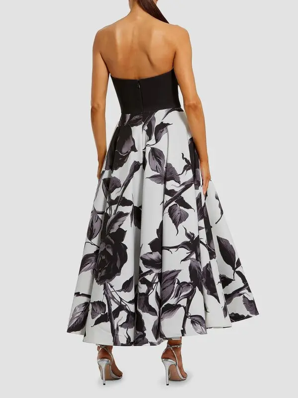 Mac Duggal Ieena Floral Crepe Strapless Cocktail Dress
