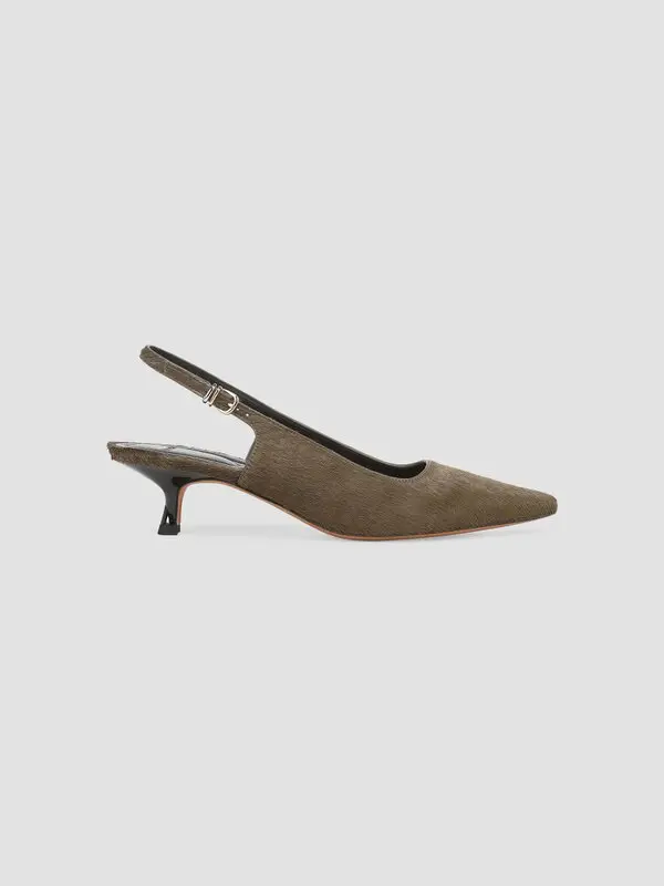 Vince Sabra Ii 45mm Calf-hair Slingback Kitten Heels - Cypress