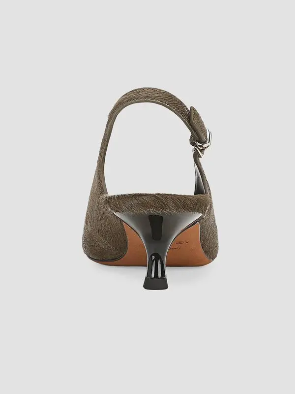 Vince Sabra Ii 45mm Calf-hair Slingback Kitten Heels - Cypress