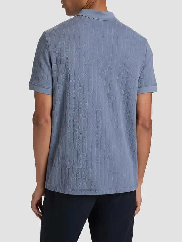 Vince Drop-needle Striped Pima Cotton Polo Shirt - Hawk Blue