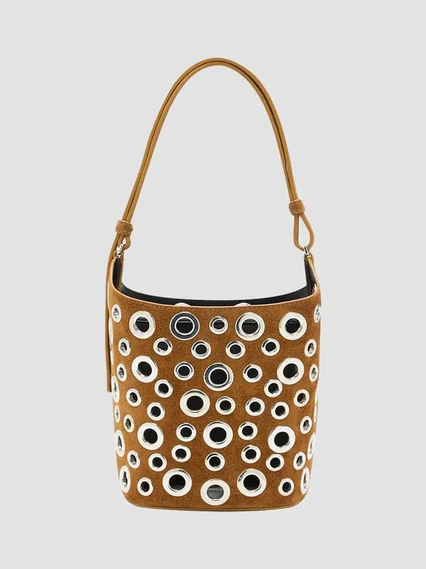 Proenza Schouler Mini Grommet Suede Bucket Bag - Hazelnut