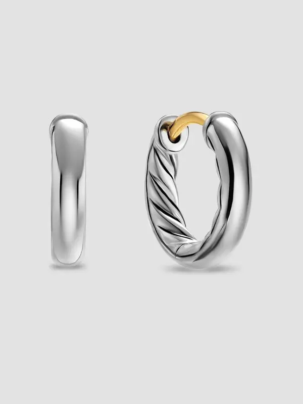 David Yurman Dy Mercer Huggie Hoop Earrings In Sterling 12mm - Silver