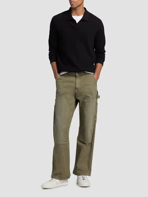 Vince Macro Rib-knit Johnny Collar Shirt