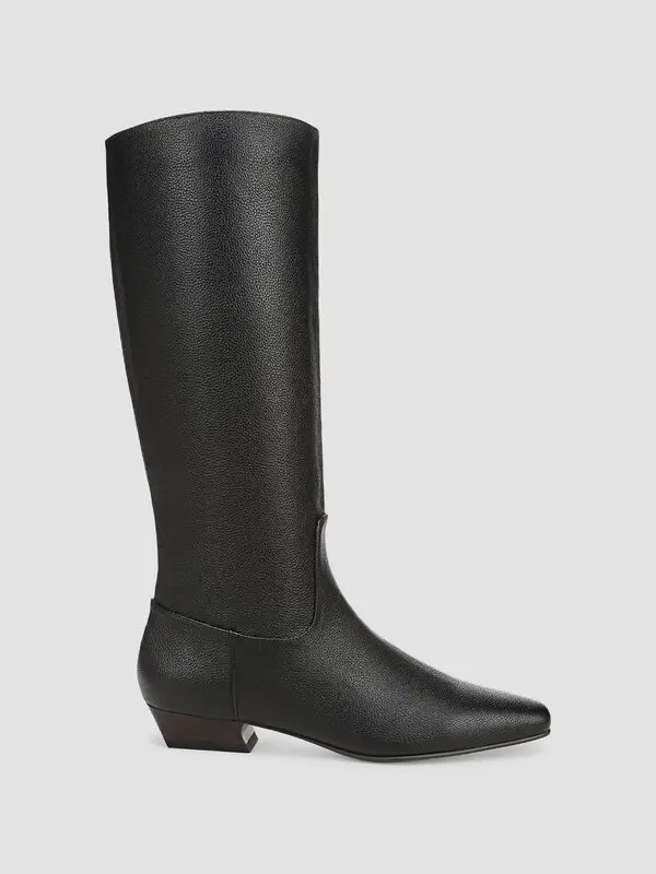 FAVORITE DAUGHTER Addison Leather Western Boots - Black