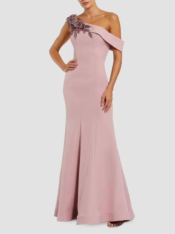Mac Duggal Embellished Crepe Off-the-shoulder Mermaid Gown