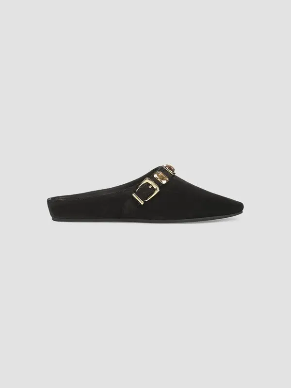 Veronica Beard Narcisa Suede Mule Clogs - Black