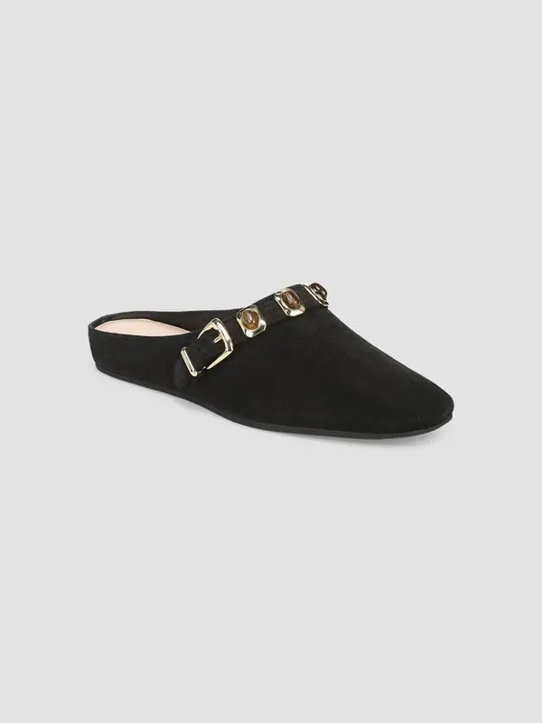 Veronica Beard Narcisa Suede Mule Clogs - Black