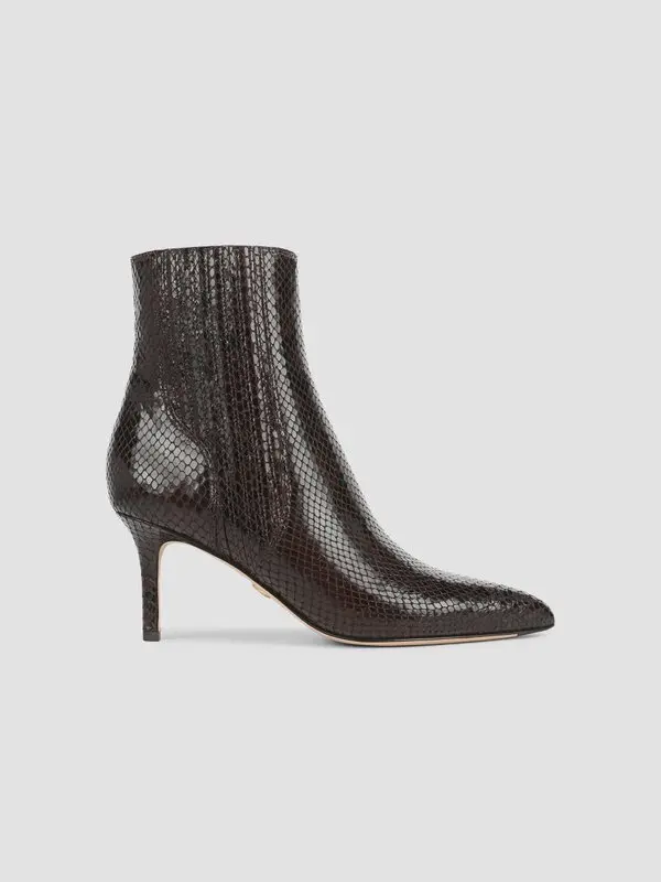Veronica Beard Lisa 70mm Snake-embossed Leather Ankle Boots