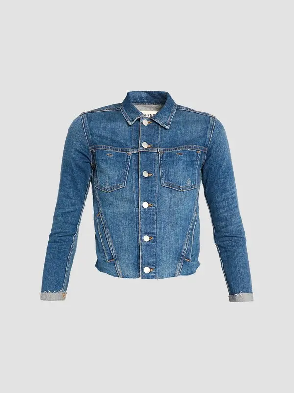 L'Agence Janelle Raw-edge Denim Jacket - Authentiqu