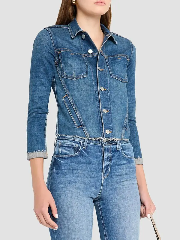 L'Agence Janelle Raw-edge Denim Jacket