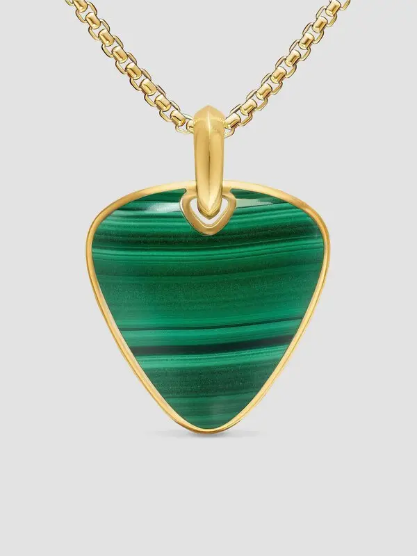 David Yurman Streamline Pick Amulet In 18k Yellow Gold - Malachite