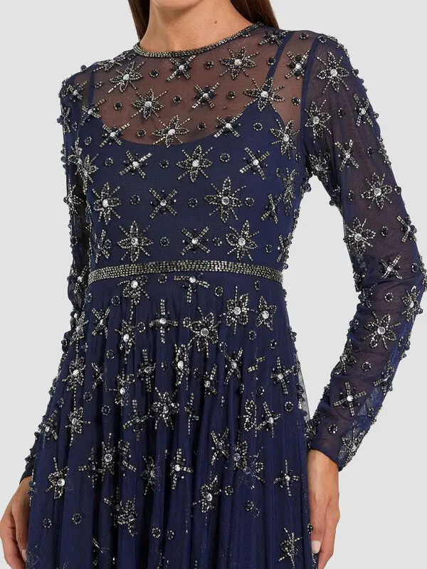 Mac Duggal Evening Embellished Mesh Gown