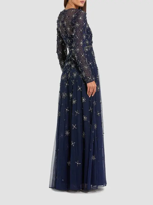 Mac Duggal Evening Embellished Mesh Gown