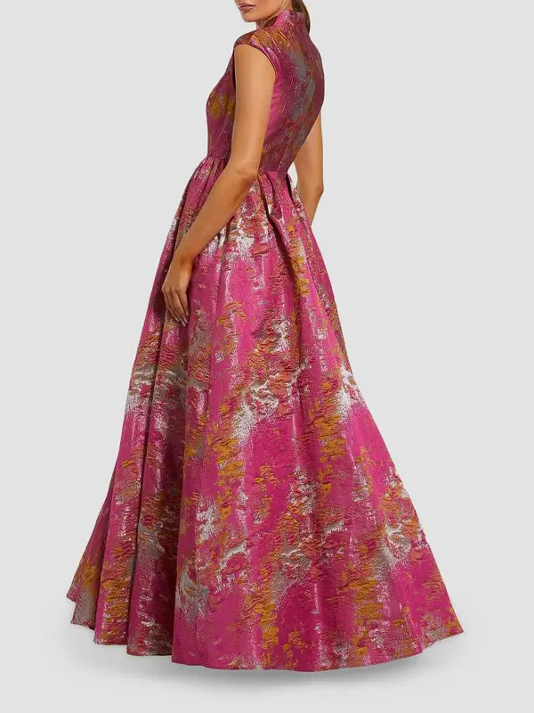 Mac Duggal Brocade Sleeveless Fit &flare Gown