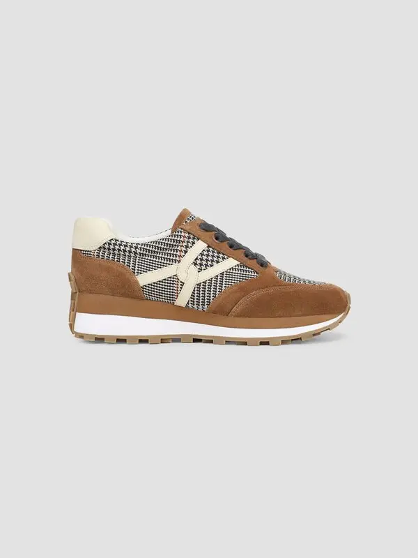 Veronica Beard Valentina Printed Suede Sneakers - Chestnut Multi