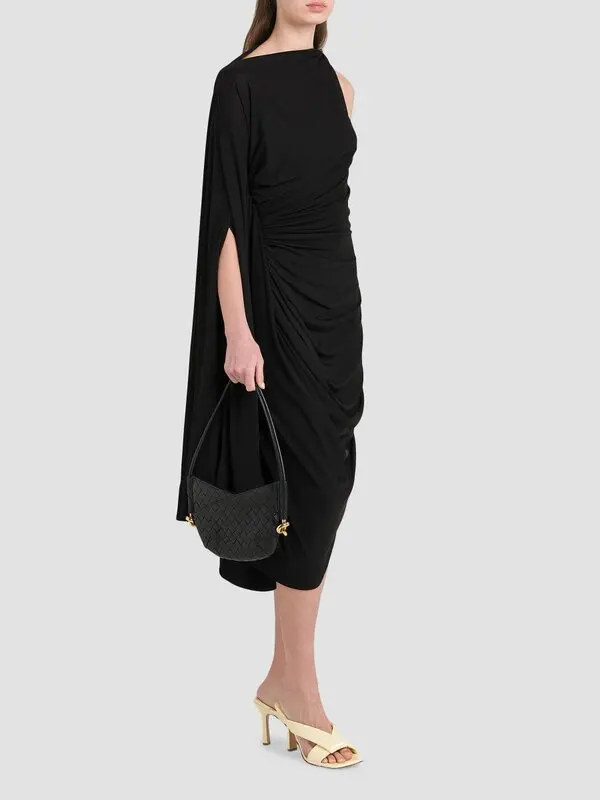 Bottega Veneta One-shoulder Draped Midi-dress