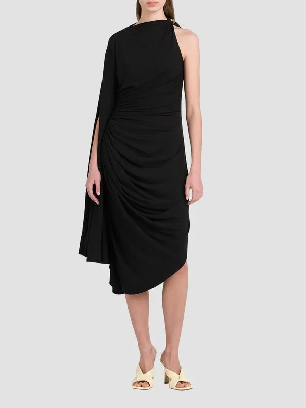 Bottega Veneta One-shoulder Draped Midi-dress