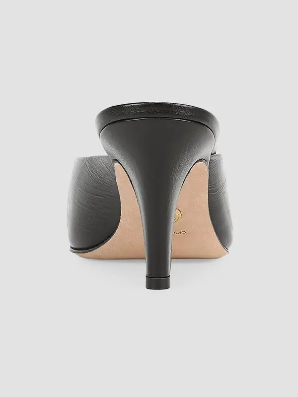 Veronica Beard Rochelle 75mm Cabochon Leather Mules