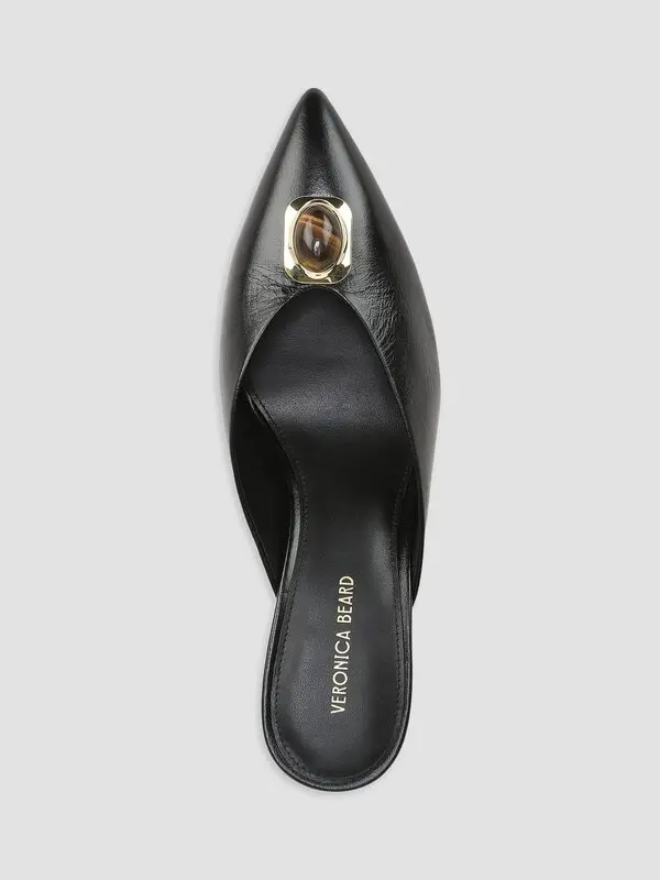 Veronica Beard Rochelle 75mm Cabochon Leather Mules