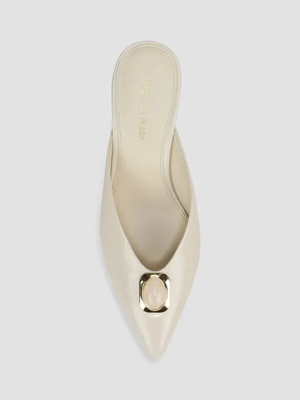 Veronica Beard Rochelle Cabochon 75mm Leather Mules